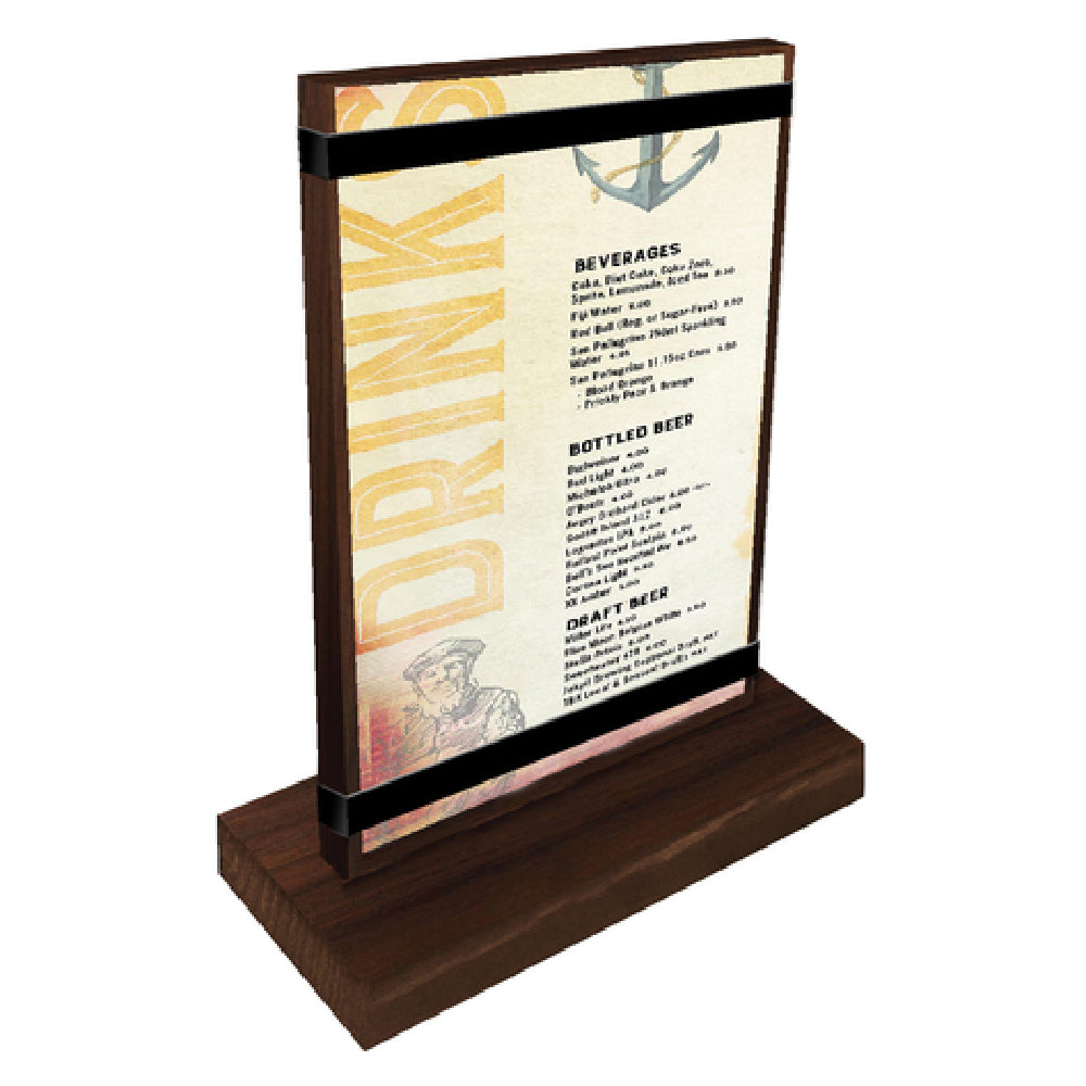 Menu Solutions WTRB-B Table Tent 5" X 7" Insert With Top & Bottom Rubb ...