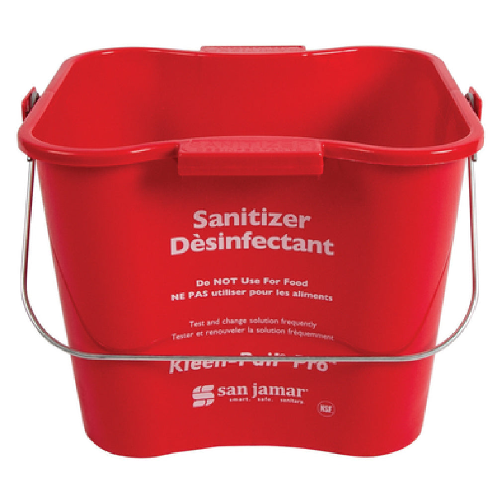San Jamar Kleen-Pail Pro 6 Qt. Round Corners - Red – KitchenRestock.com