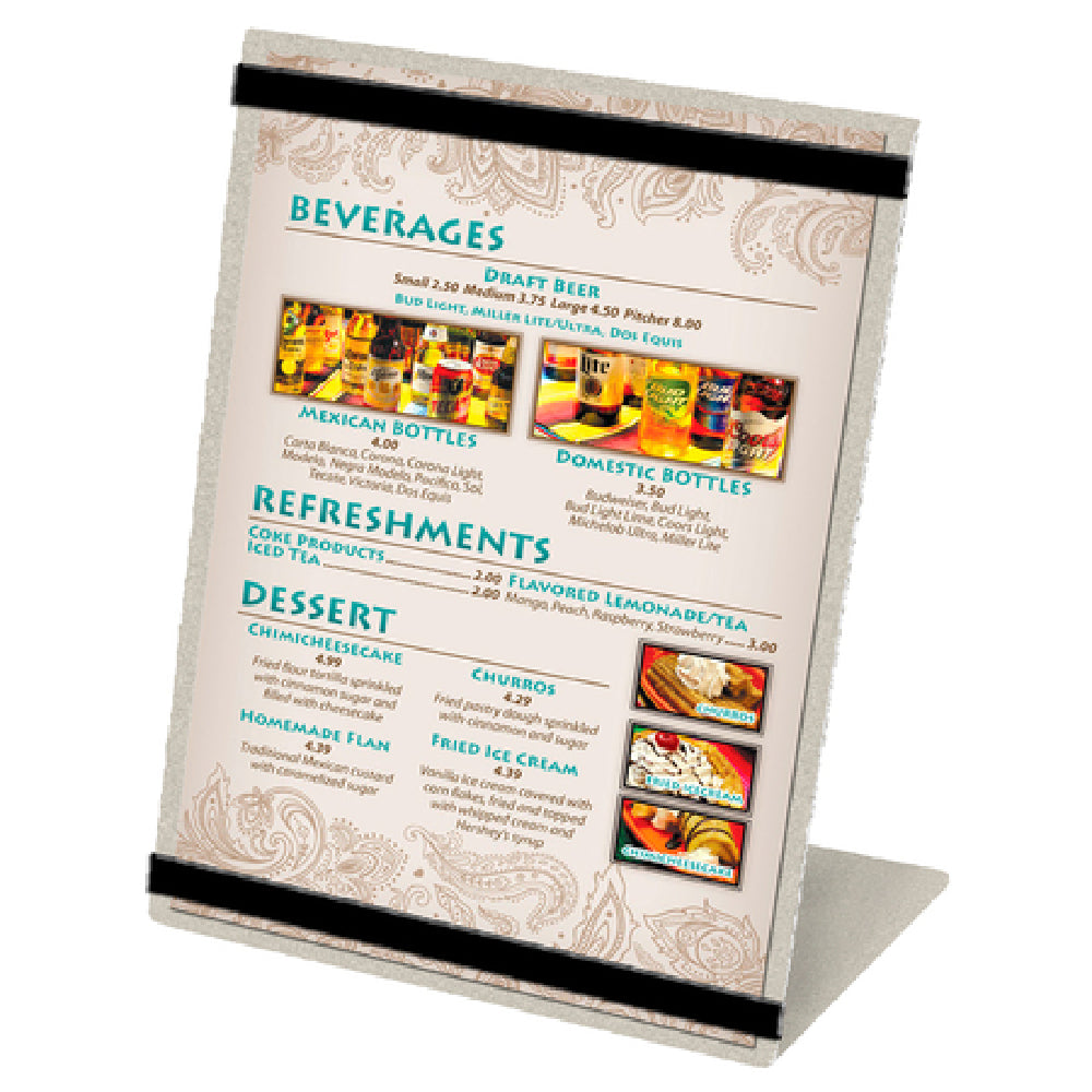 Menu Solutions MTRBB-811 Table Tent Holds 8-1/2" X 11" Insert Single P ...