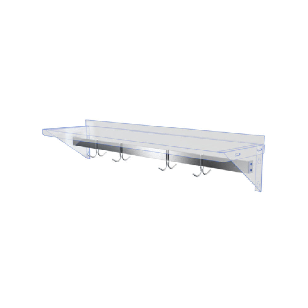 NBR Equipment PR-WS24 Pot Rack Bar 24"L X2" 304 Stainless Steel ...