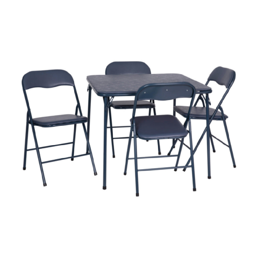 Flash Furniture Folding Card Table and Chair Set, Navy Blue ...
