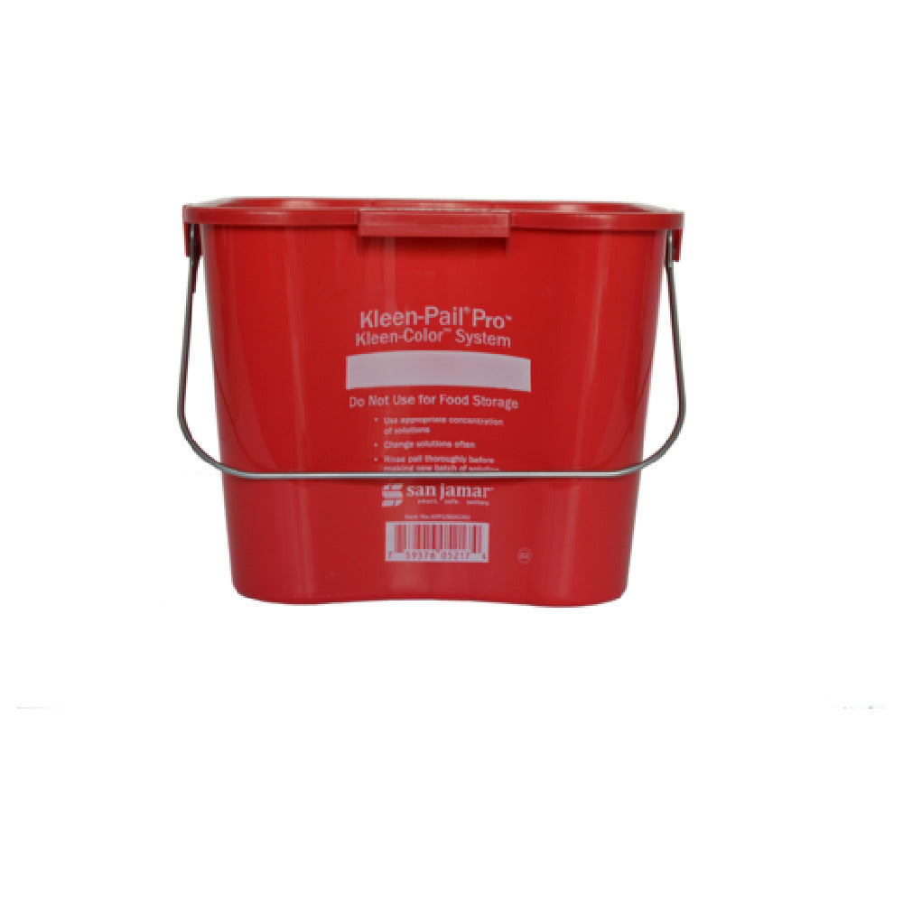 6 Qt. Carlisle KPP196KCRD San Jamar Kleen-Pail Pro Kleen Red ...