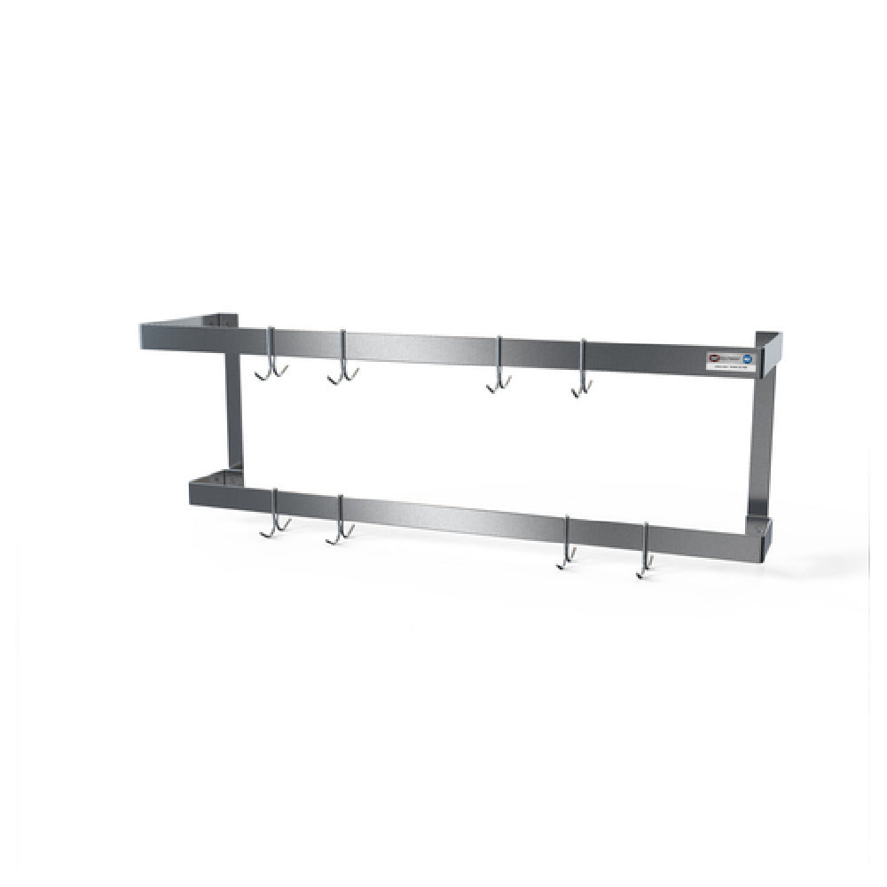 NBR Equipment PR2-6 Pot Rack Wall Mount Double Bar – KitchenRestock.com