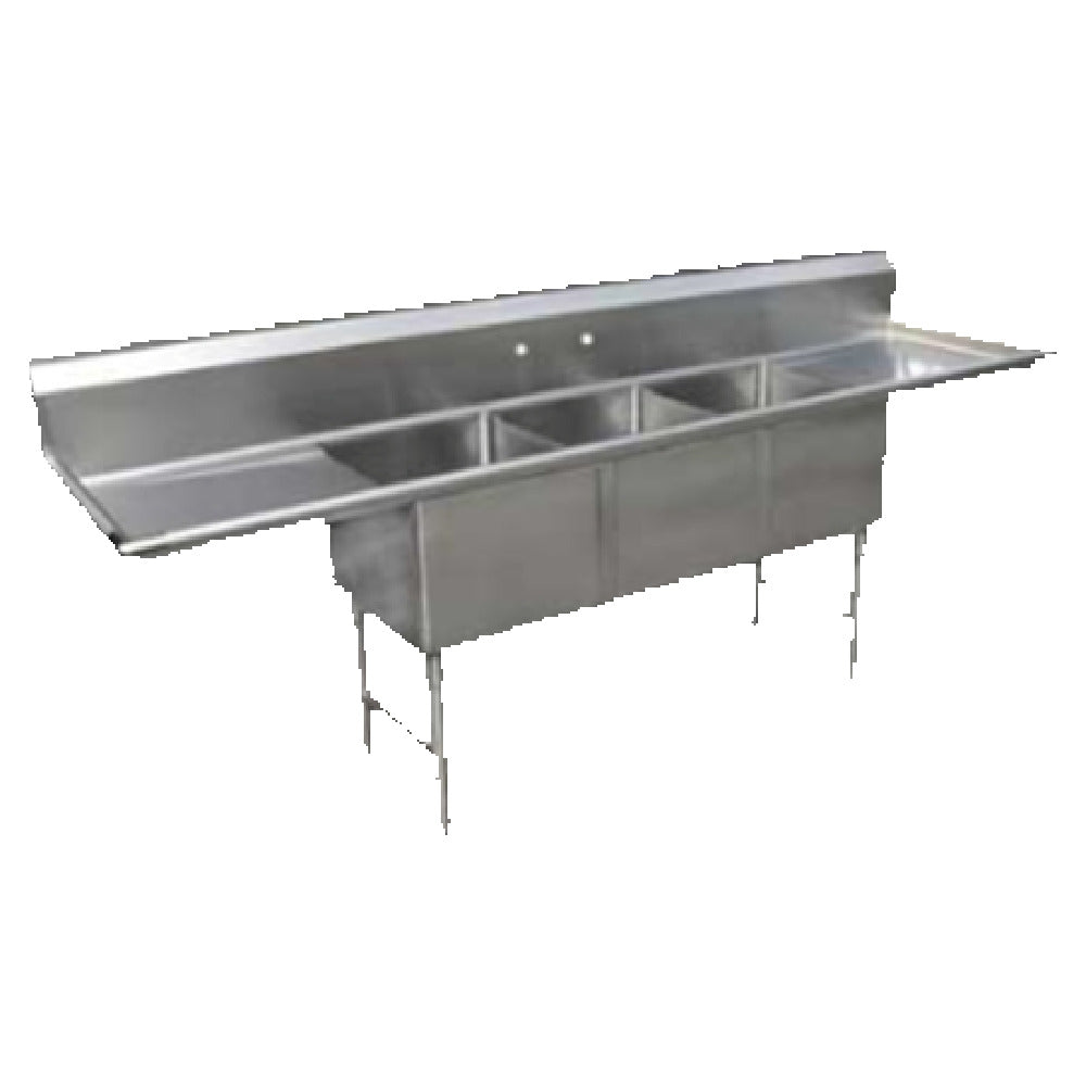 GSW USA SH24243D Sink Three Compartment 120-3/8"W X 30"D X 45"H ...