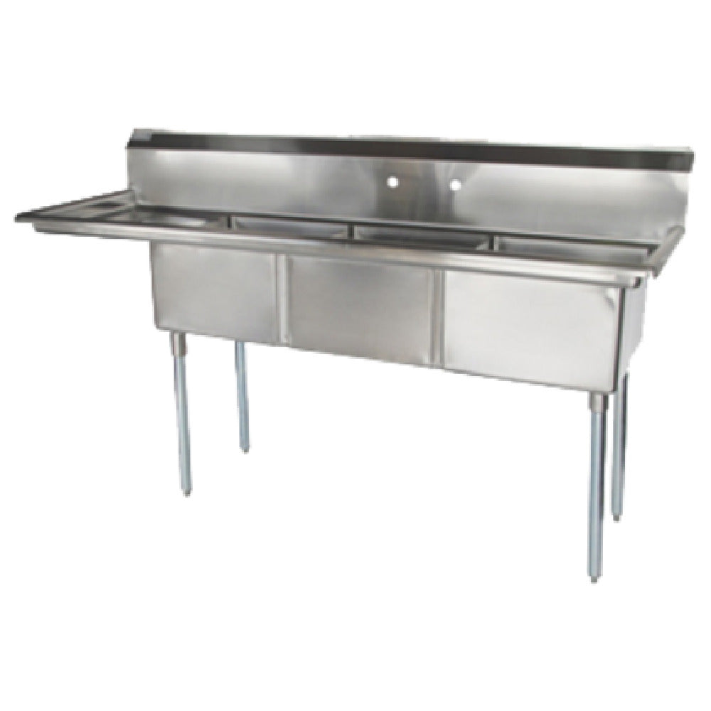 Turbo Air TSB-3-L2 3-Compartment Sink with 24" Left Drainboard ...
