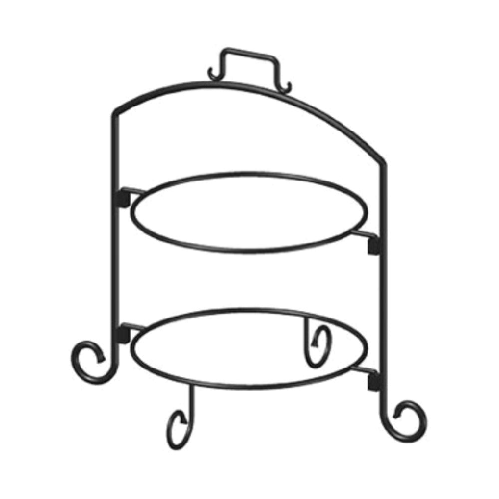 Intl Tableware WR-122 2-Tier Plate Stand, Black Wire Iron ...