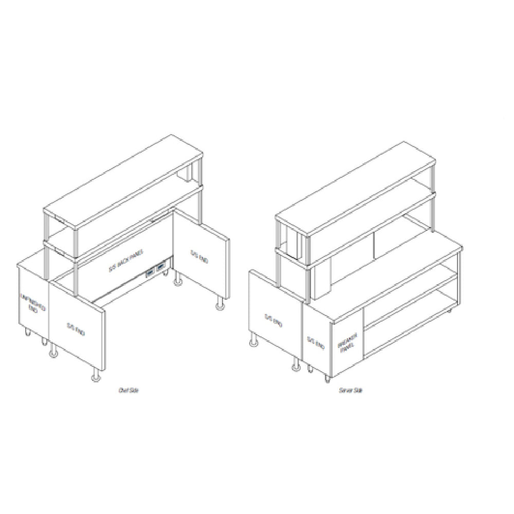 Randell RCRBP-72.5 Chef Counter Right Section with Panel ...