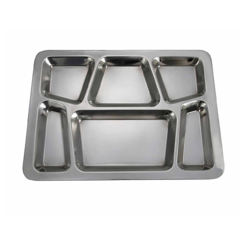 Winco SMT-2 Stainless Steel 6-Compartment Mess Tray – KitchenRestock.com