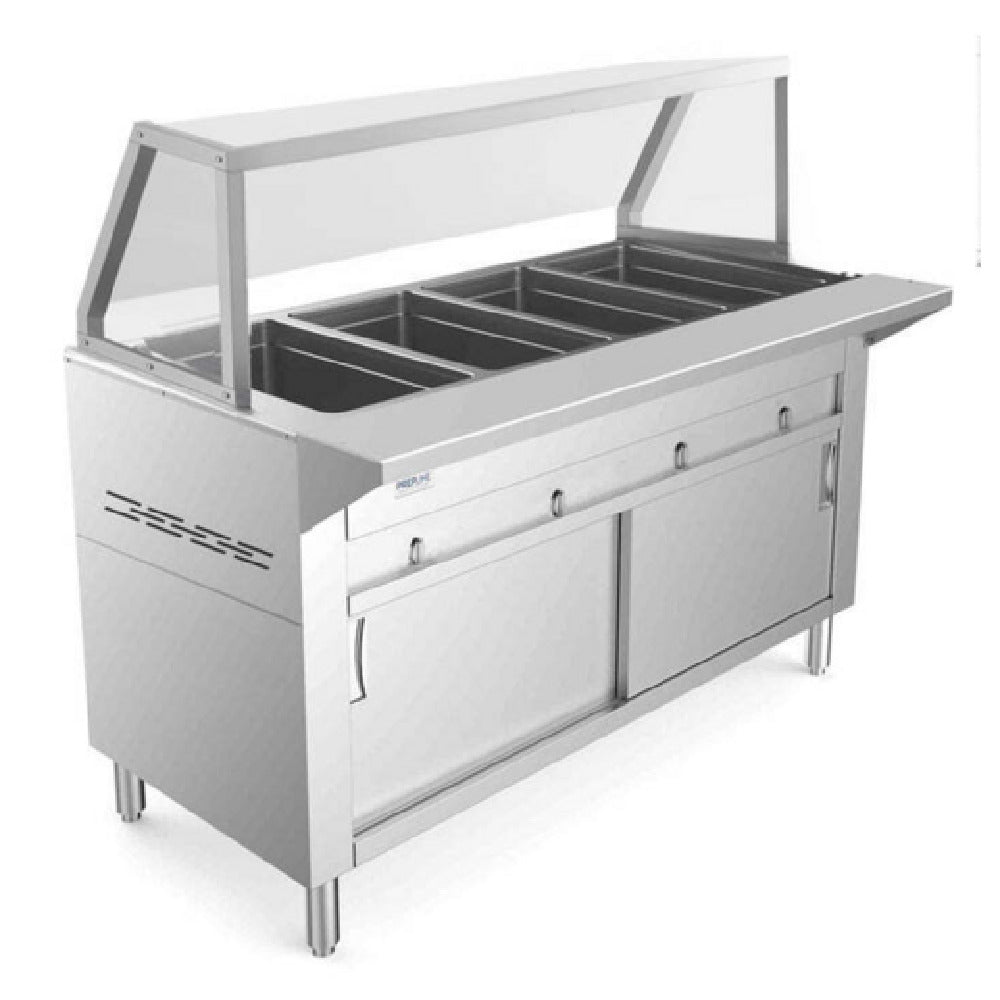 USR Brands GSTC60-4S-SG Prepline Hot Food Steam Table With Sneeze Guar – KitchenRestock.com