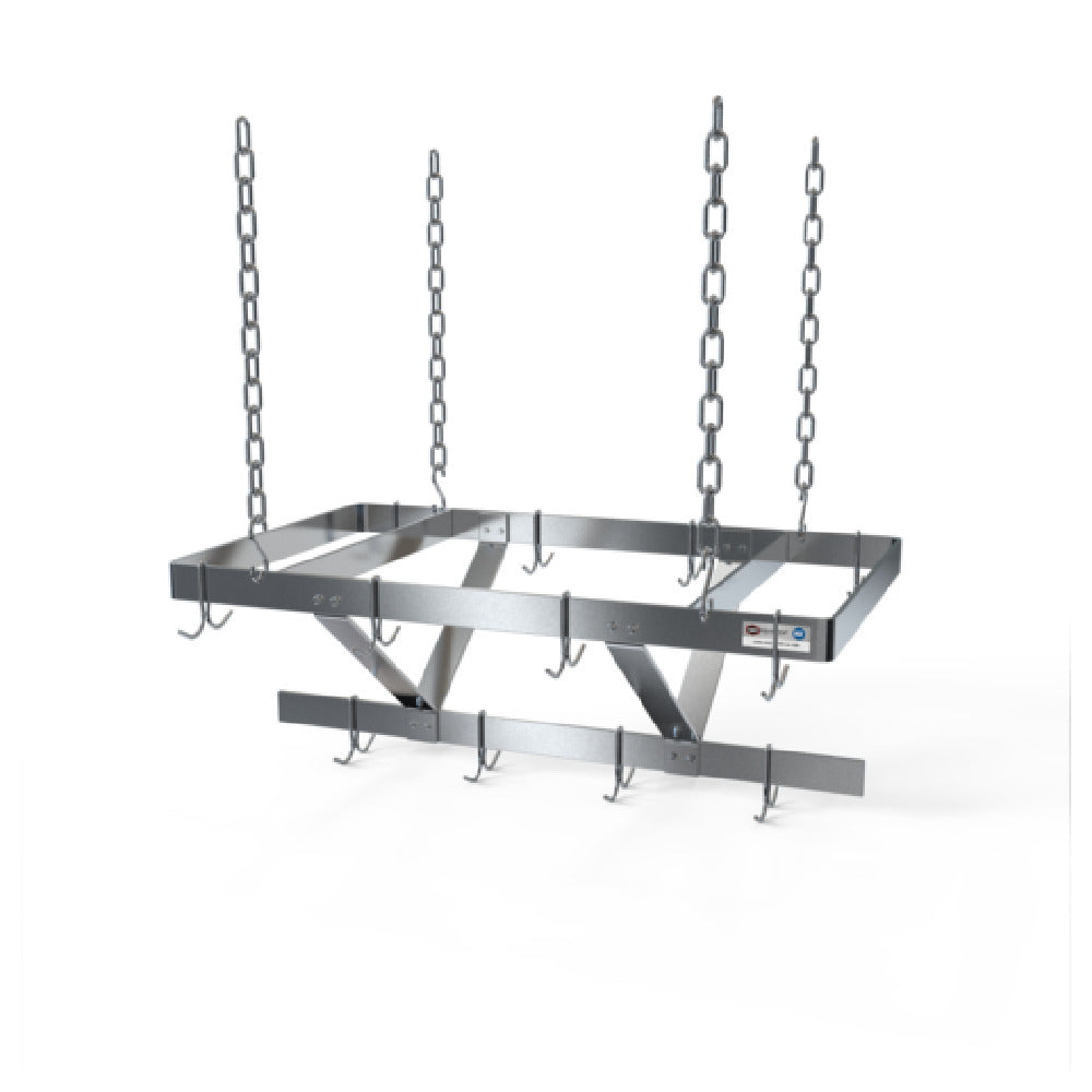 Ceiling Hung Triple Bar Pot Rack 60"x22" Stainless Steel ...