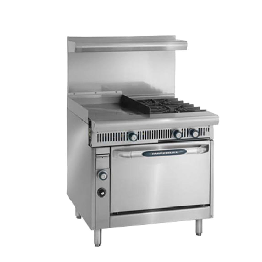 Imperial IHR-GT18-2-XB Heavy Duty Gas Range, 36" with Griddle ...